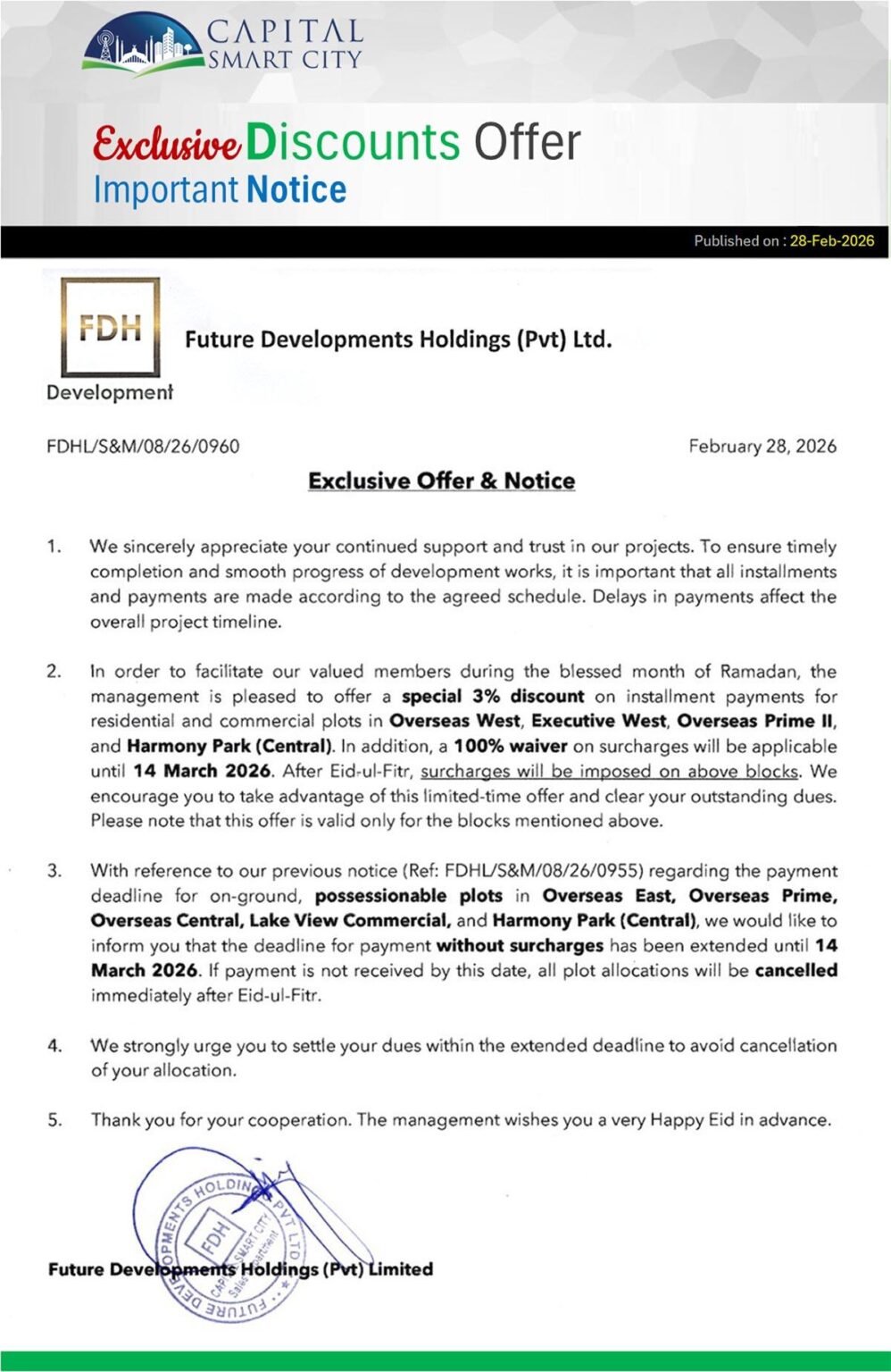 Capital Smart City Announces Exclusive Ramadan Discount 2026 ...